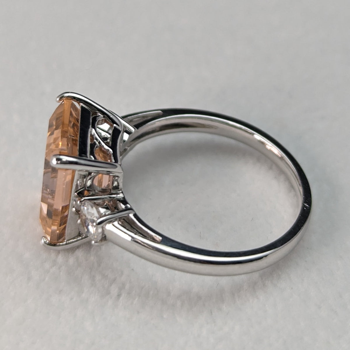 British vintage jewelry peach cubic zirconia pure silver ring – SILVER-LUG
