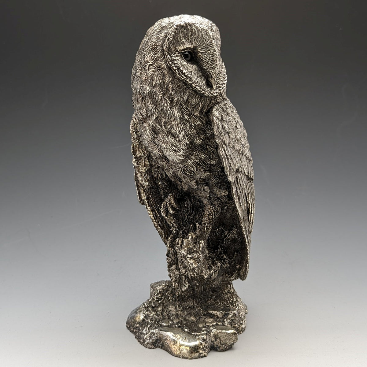 UK Country Artists Barn Owl Sterling Silver Sculpture Large Figurine ...