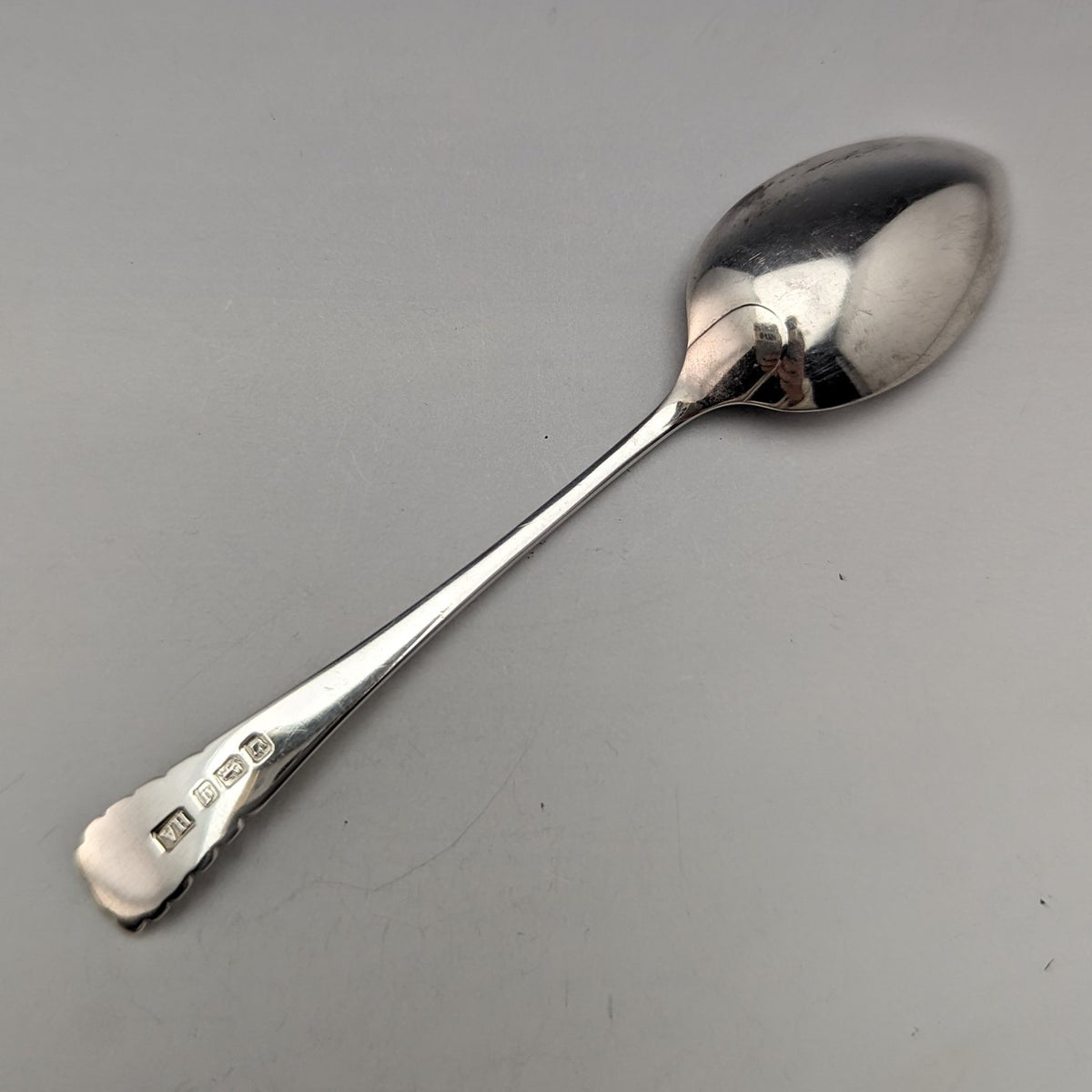 1908 British Antique 6 Sterling Silver Tea Spoons & Sugar Tongs Se ...