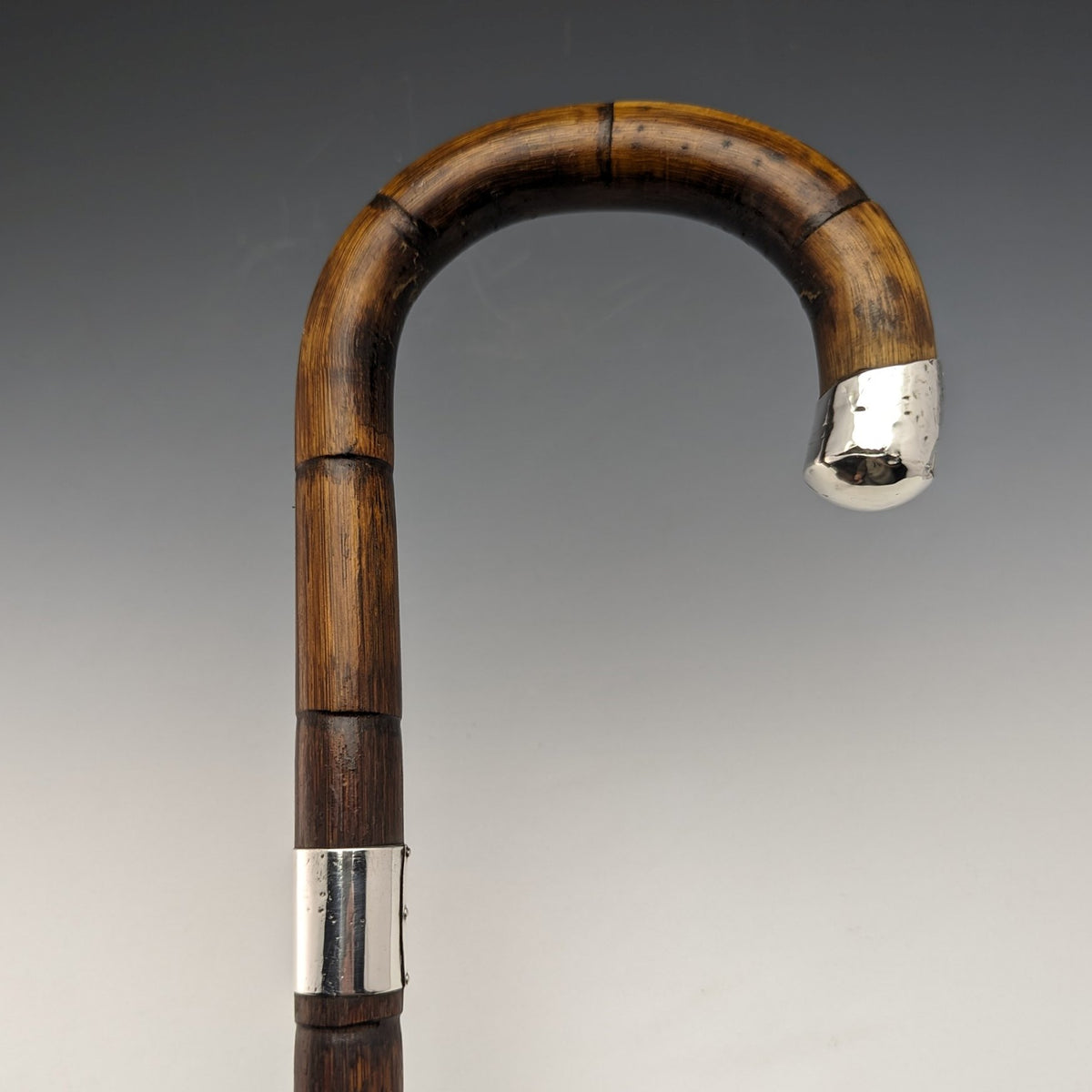1930 British Vintage Men's Cane Sterling Silver Decoration Bamboo Shaf ...