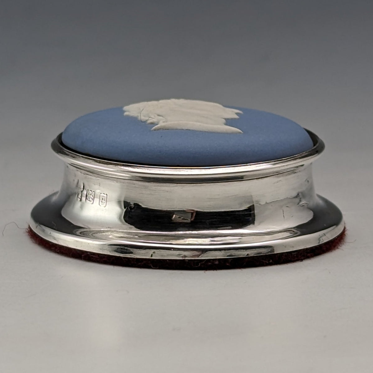 1921 British Antique Wedgwood Jasperware Paperweight Sterling Silver D ...
