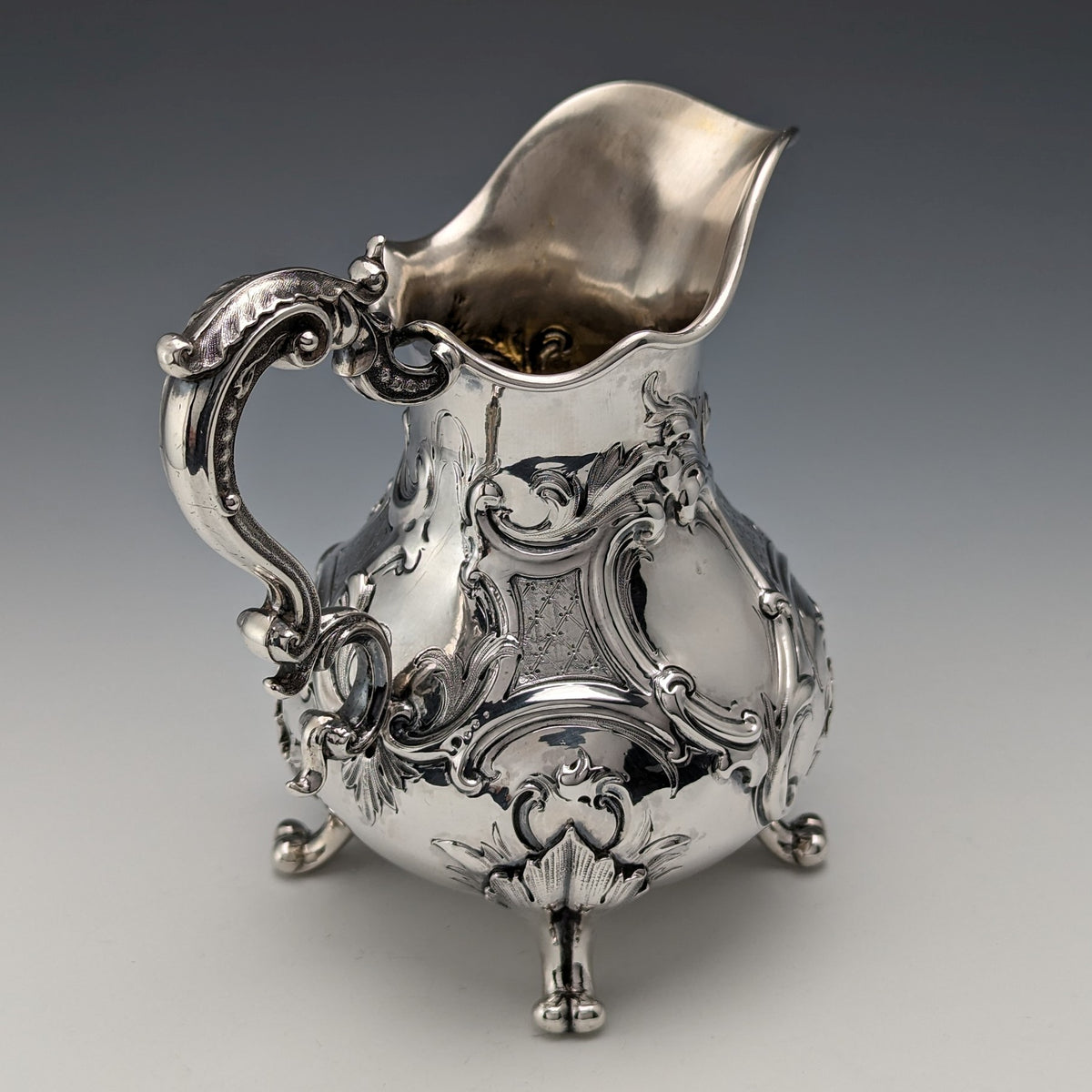 1848 British Antique Sterling Silver Cream Jug 312g Robert Hennell III ...