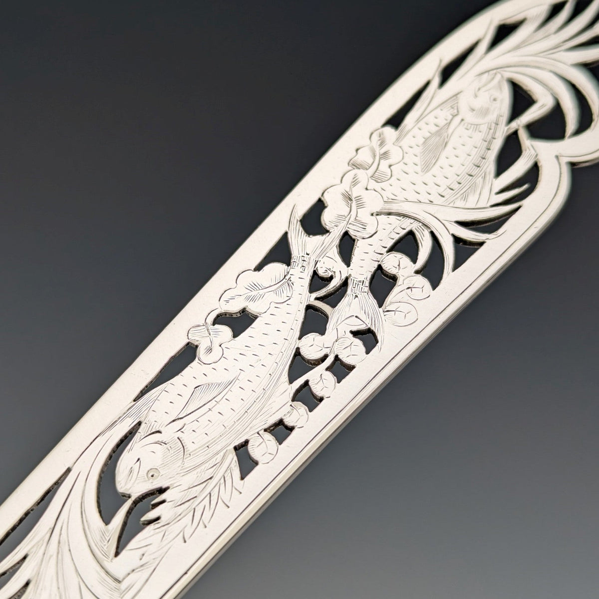 1836 British Antique Pure Silver Handle Fish Cutlery Pair Elkington ...