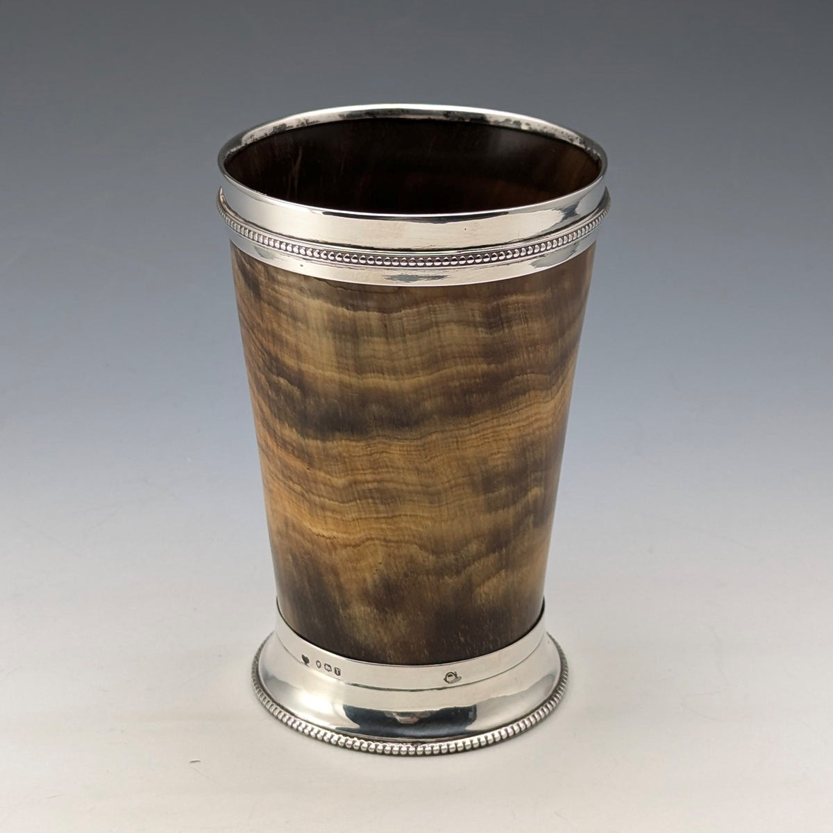 1872 British antique sterling silver horn beaker cup by Thomas Smiley ...