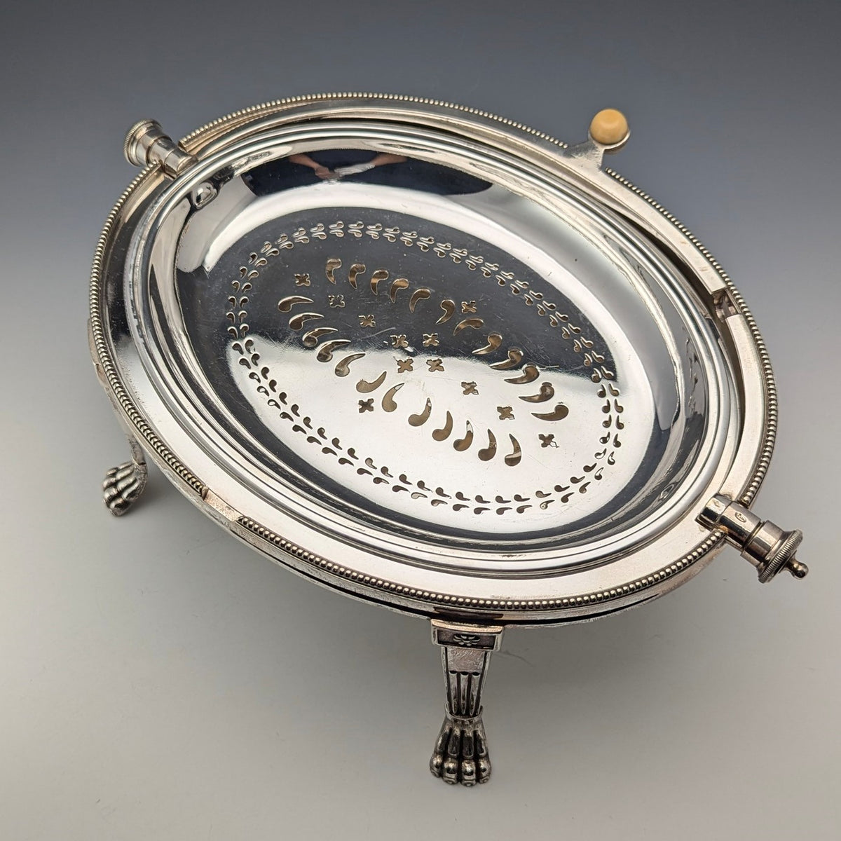 1900 British antique silver plate breakfast dish WALKER & HALL – SILVER-LUG