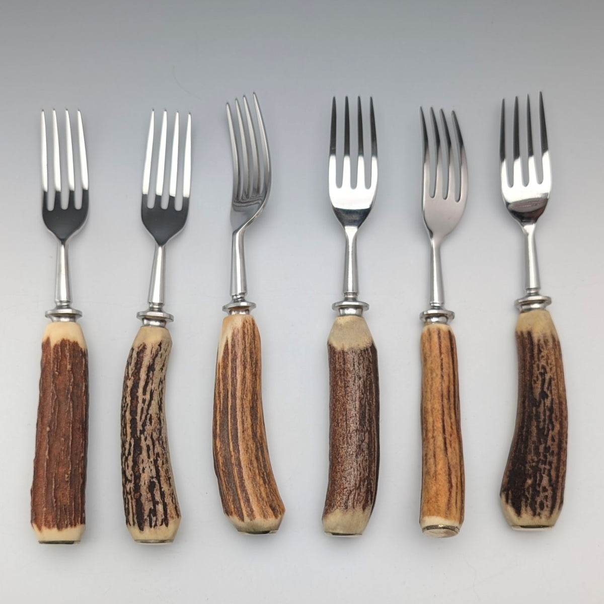 British Vintage Antler Handle Steak Cutlery Set of 6 Pairs Lancelott o ...