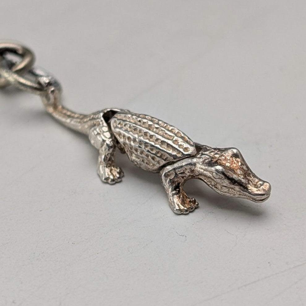 Antique Nickel Silver Albert Chain Crocodile Fob – SILVER-LUG