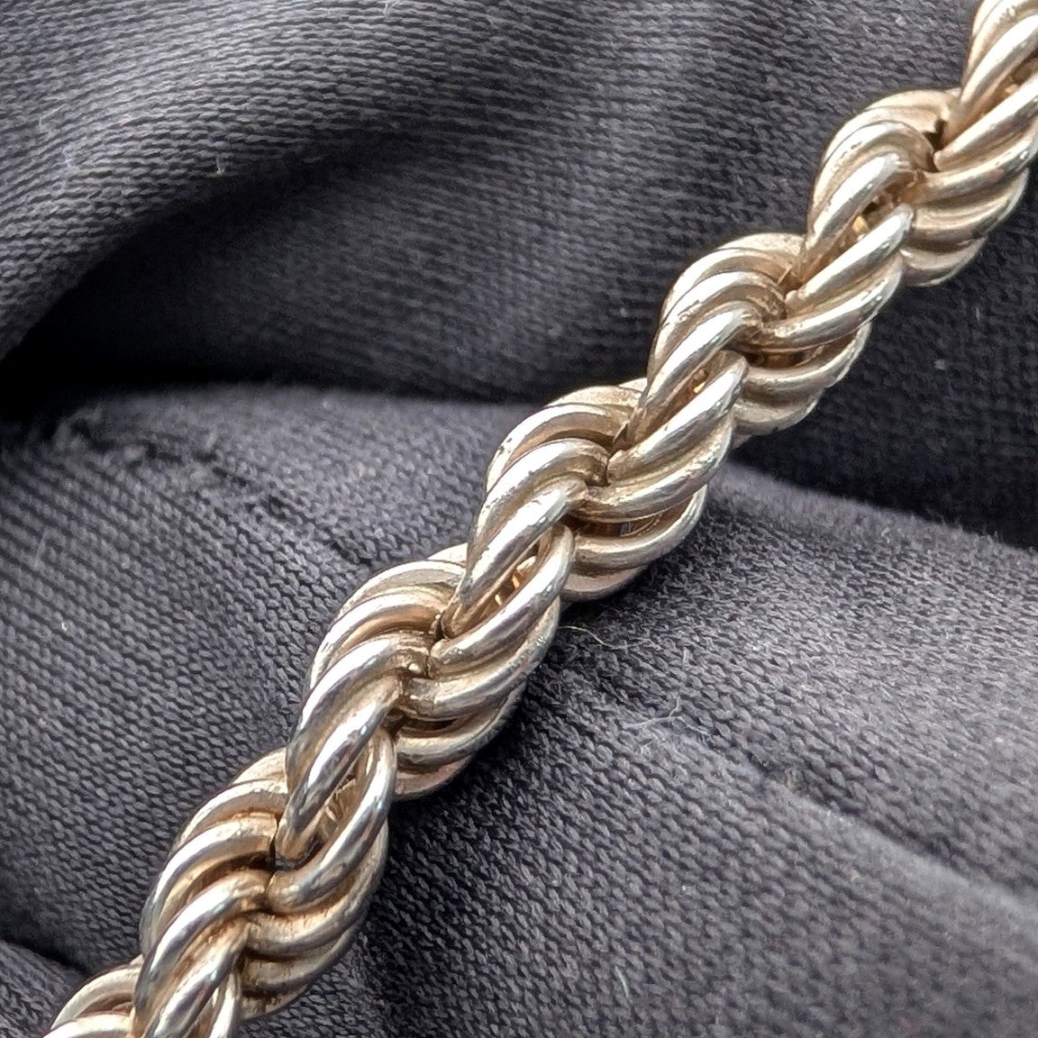 British Vintage Sterling Silver Twisted Chain Necklace 63cm Internatio ...