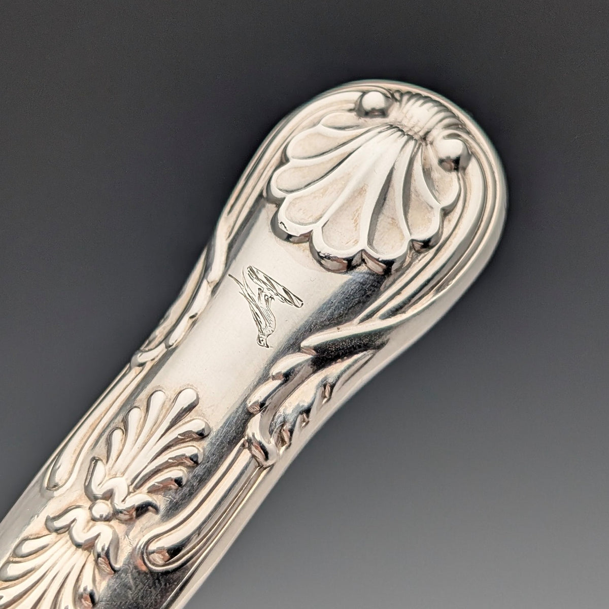 1836 British Antique Pure Silver Handle Dessert Cutlery, 2 Pairs, Char ...