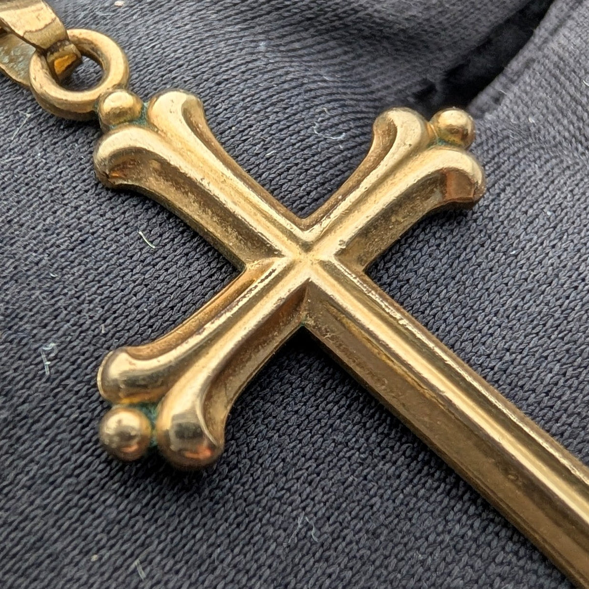 Vintage rolled gold cross pendant with necklace chain – SILVER-LUG