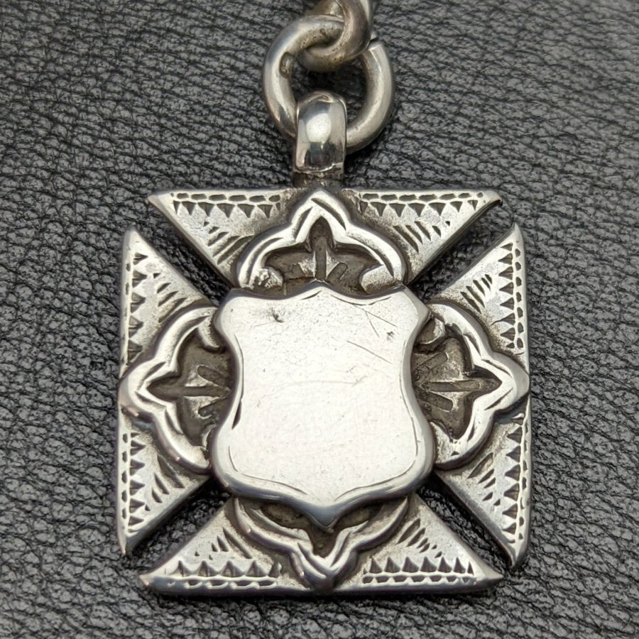 Around 1900 British Antique Pure Silver (925 Silver) Albert Chain Extr ...